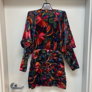 FARM Rio | Dresses | Nwt Farm Rio Black Banana Sky Velvet Mini Dress ...